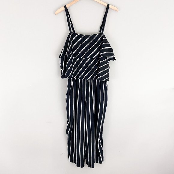 MELLODAY | Pants & Jumpsuits | Mello Day Black White Stripe Cropped ...